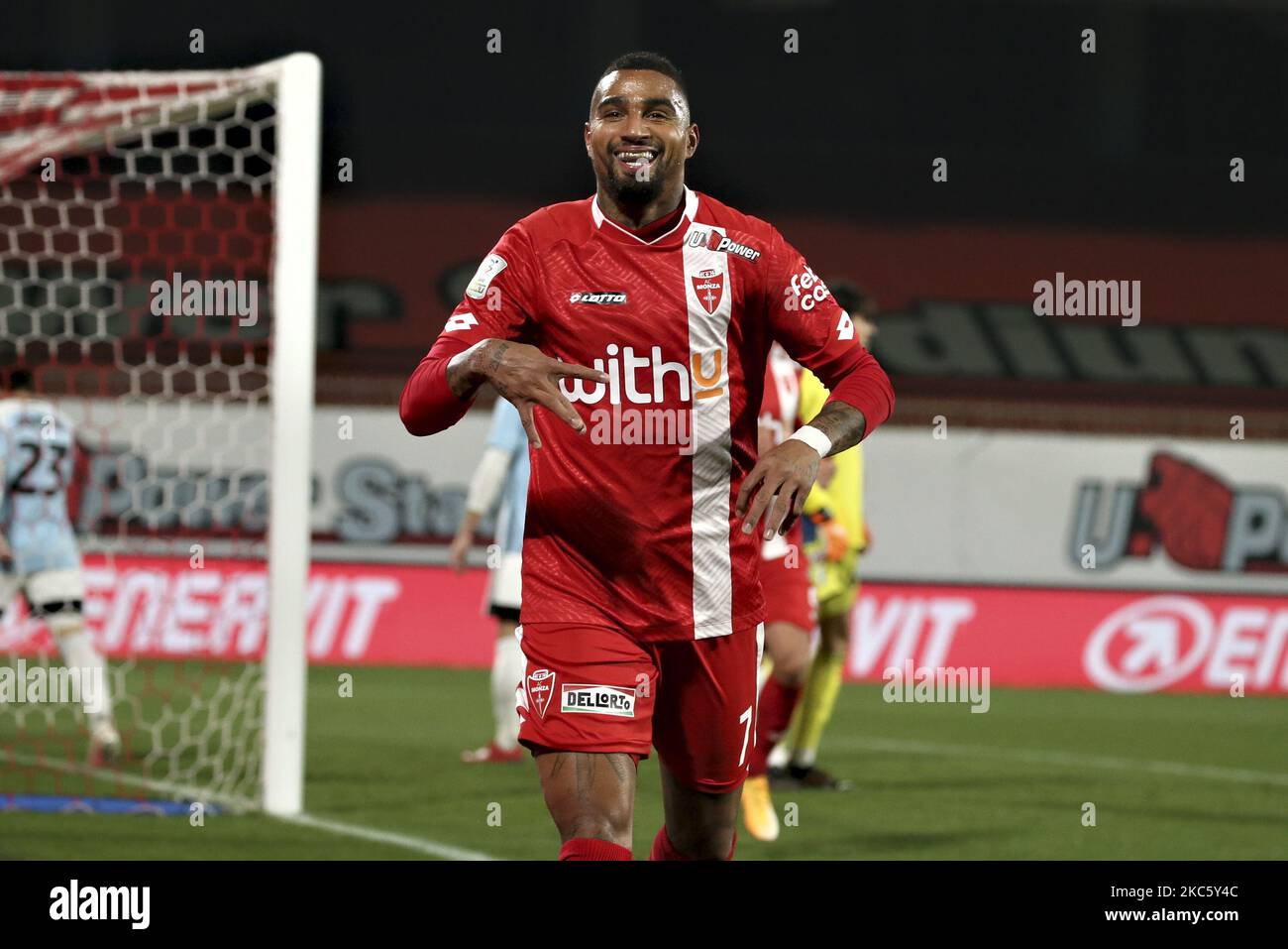 Kevin Prince Boateng of AC Monza celebrates after scoring the his goal ...