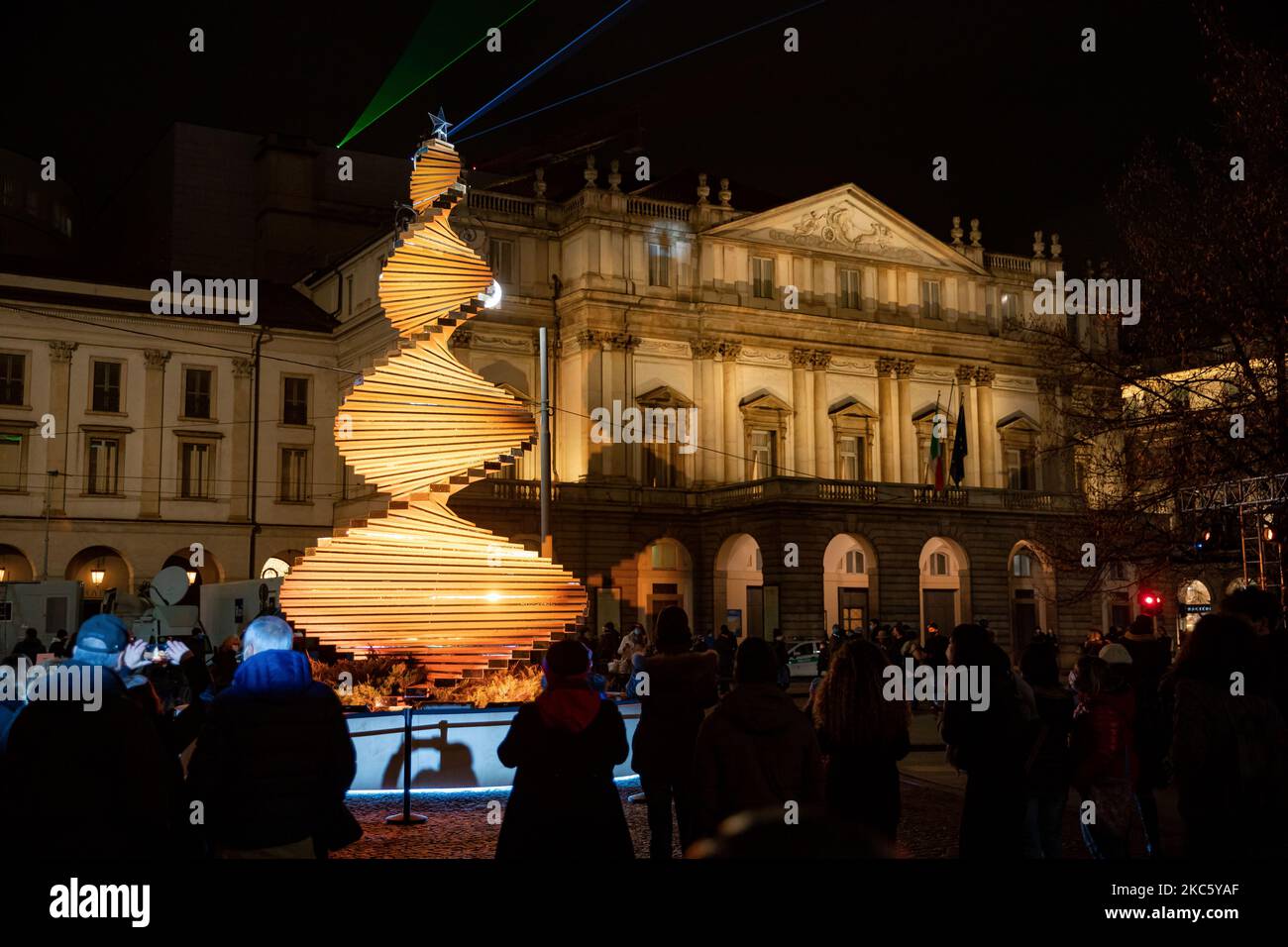 A general view of the Albero Del Vento christmas tree by ENGIE for ...
