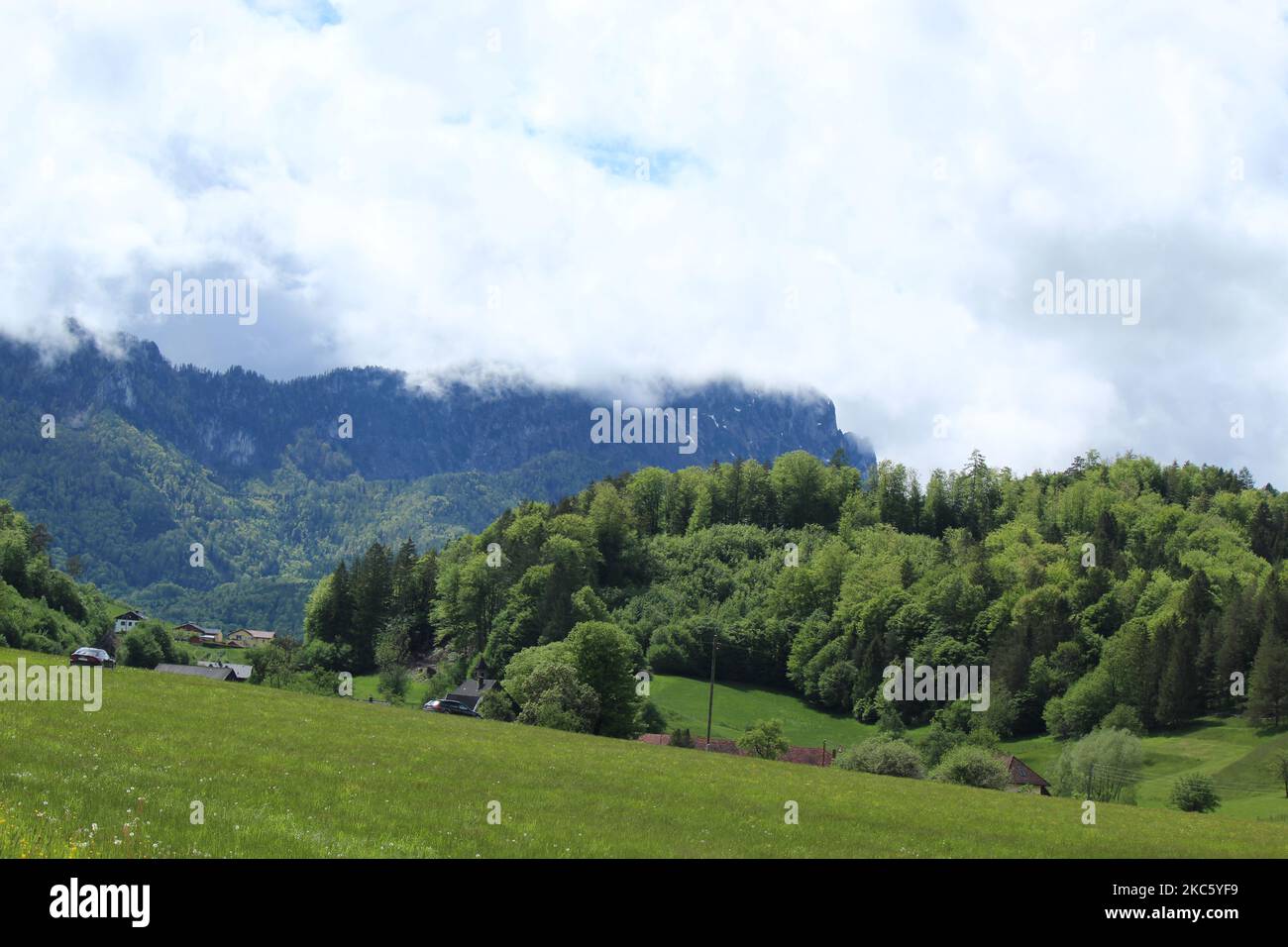 beautiful alpine mountain austria linz Stock Photo - Alamy