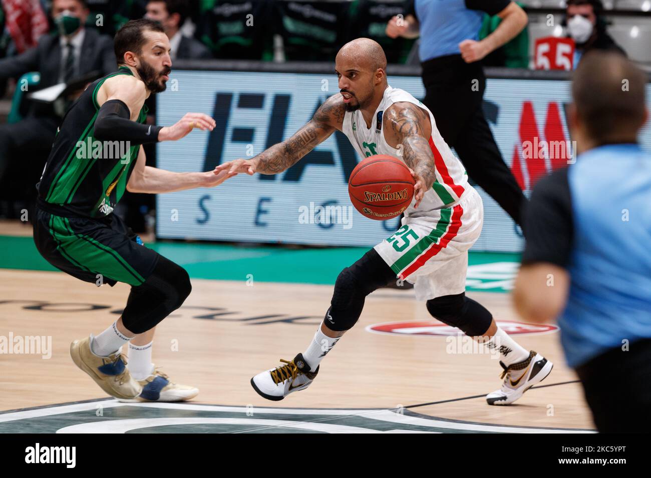 Jordan Theodore of UNICS Kazan in action with Pau Ribas of Club ...