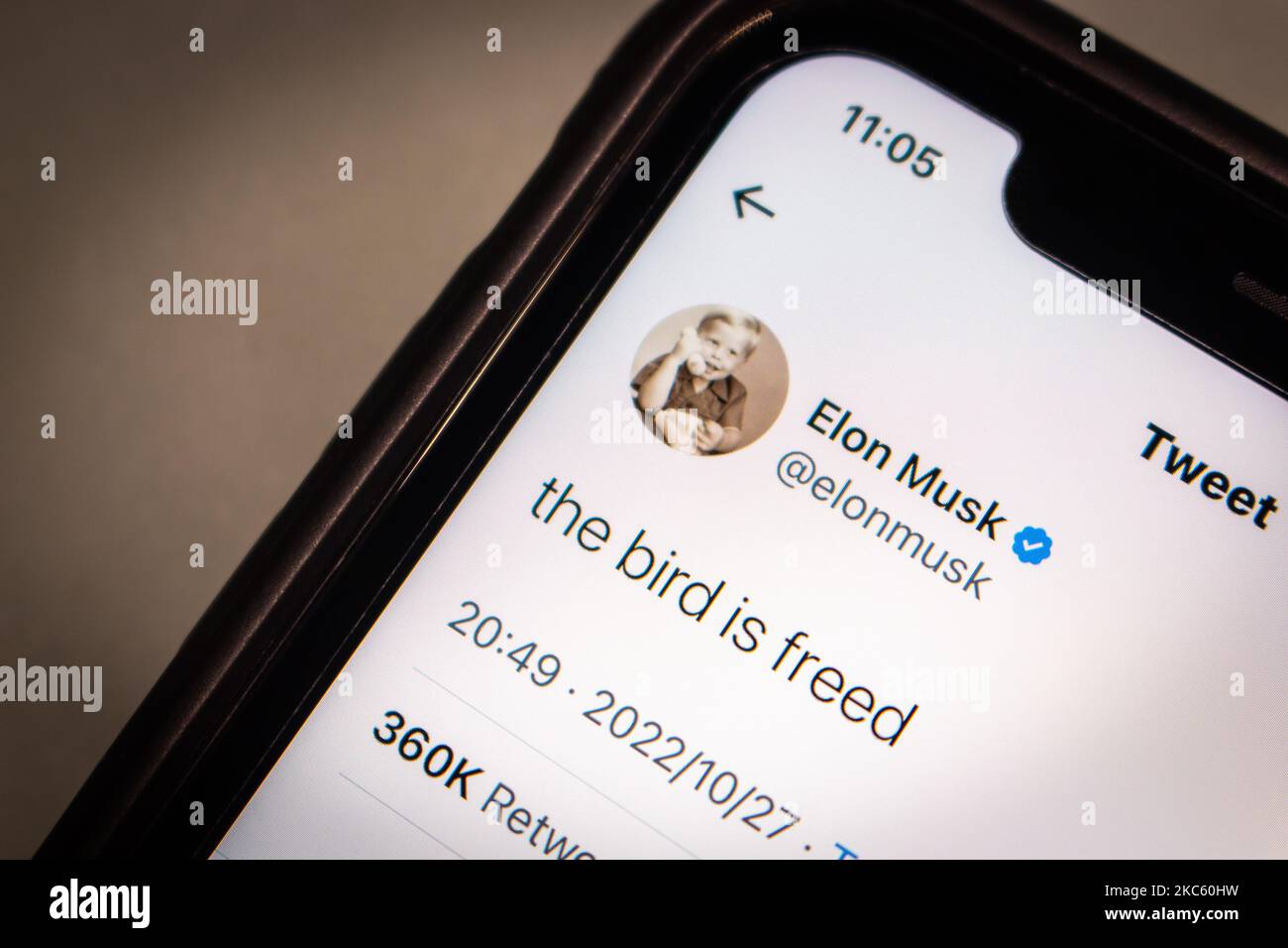 Vancouver, CANADA - Nov 4 2022 : Tweet “the bird is freed” by Elon Musk ... Vancouver, CANADA - Nov 4 2022 : Tweet “the bird is freed” by Elon Musk ...