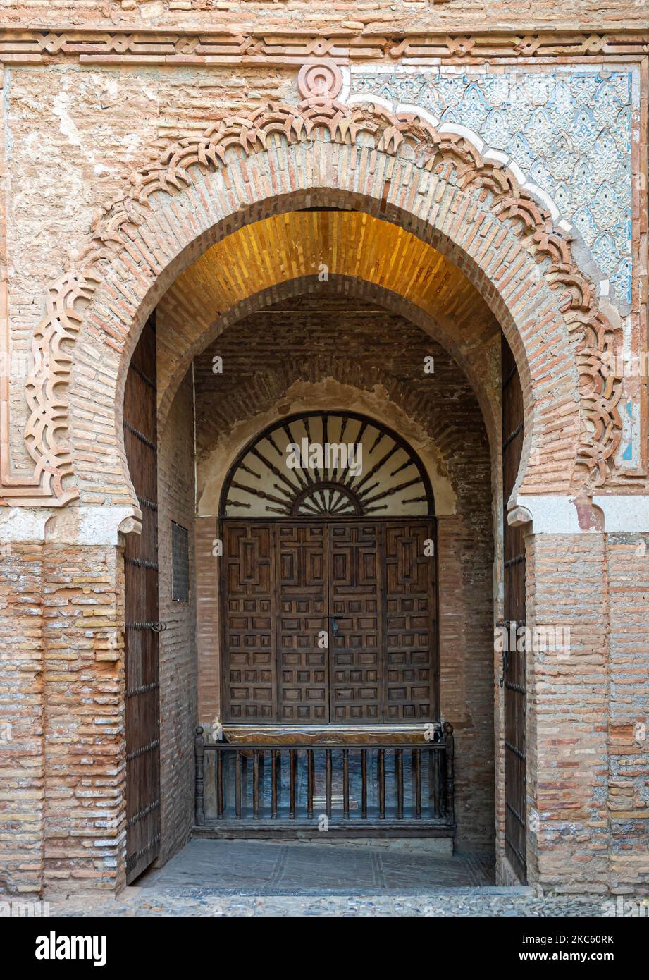 The Interior area of the Arab-style gate of justice in the Alhambra in ...