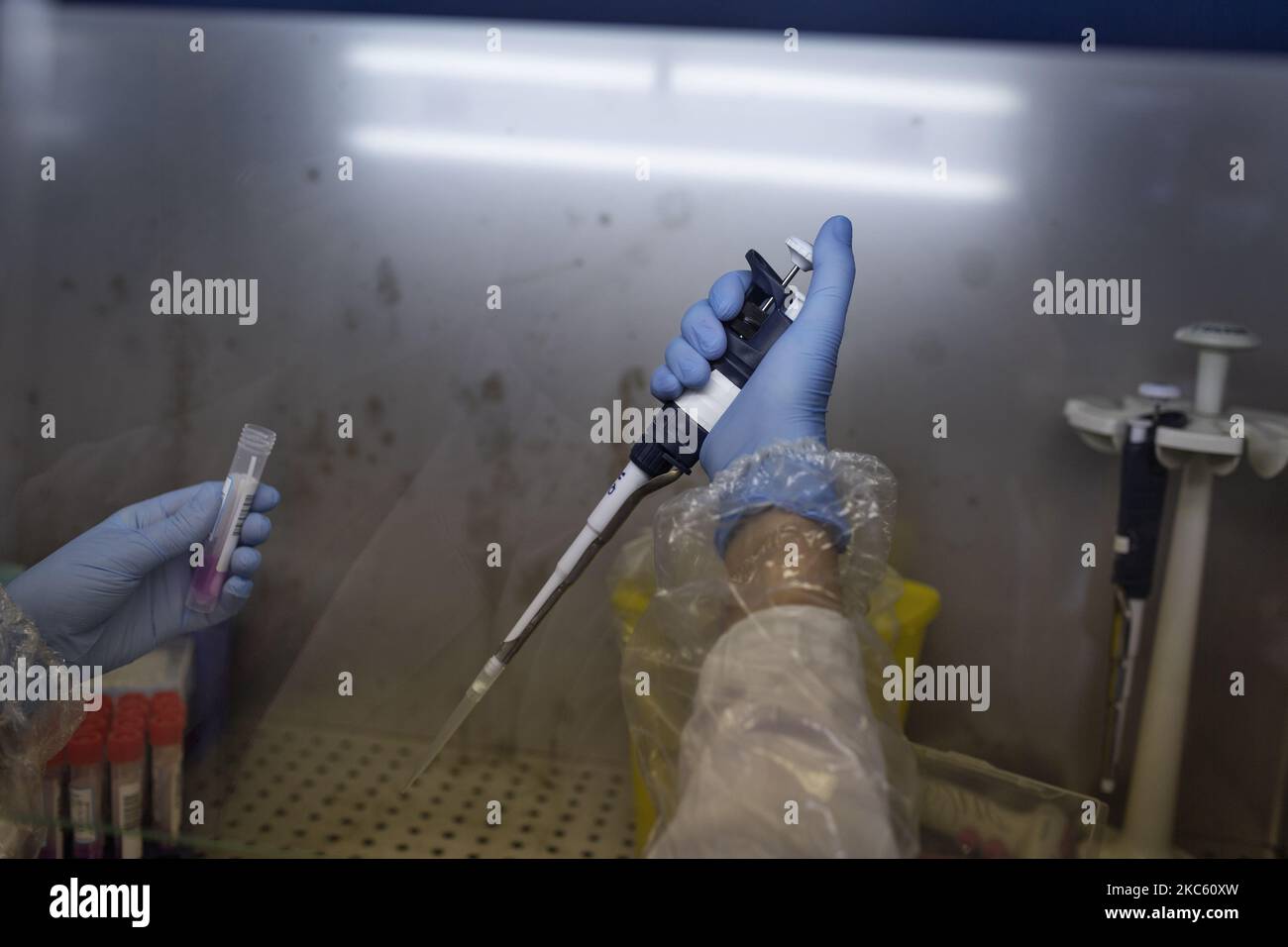 The laboratory for the swab colletion inside â€œCelioâ€ military ...