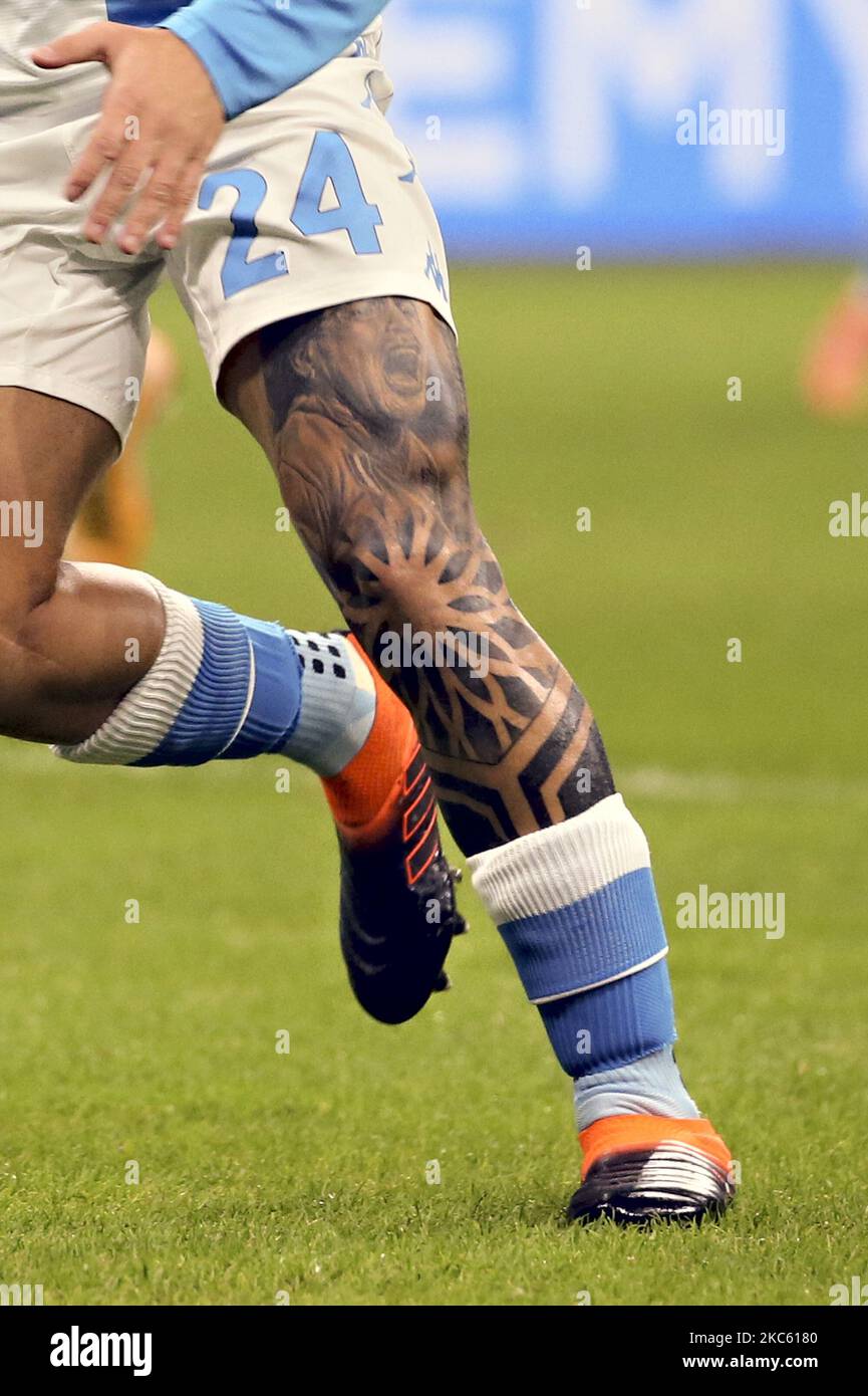 Lorenzo Insigne of Napoli tattoo in honour of Diego Armando Maradona ...