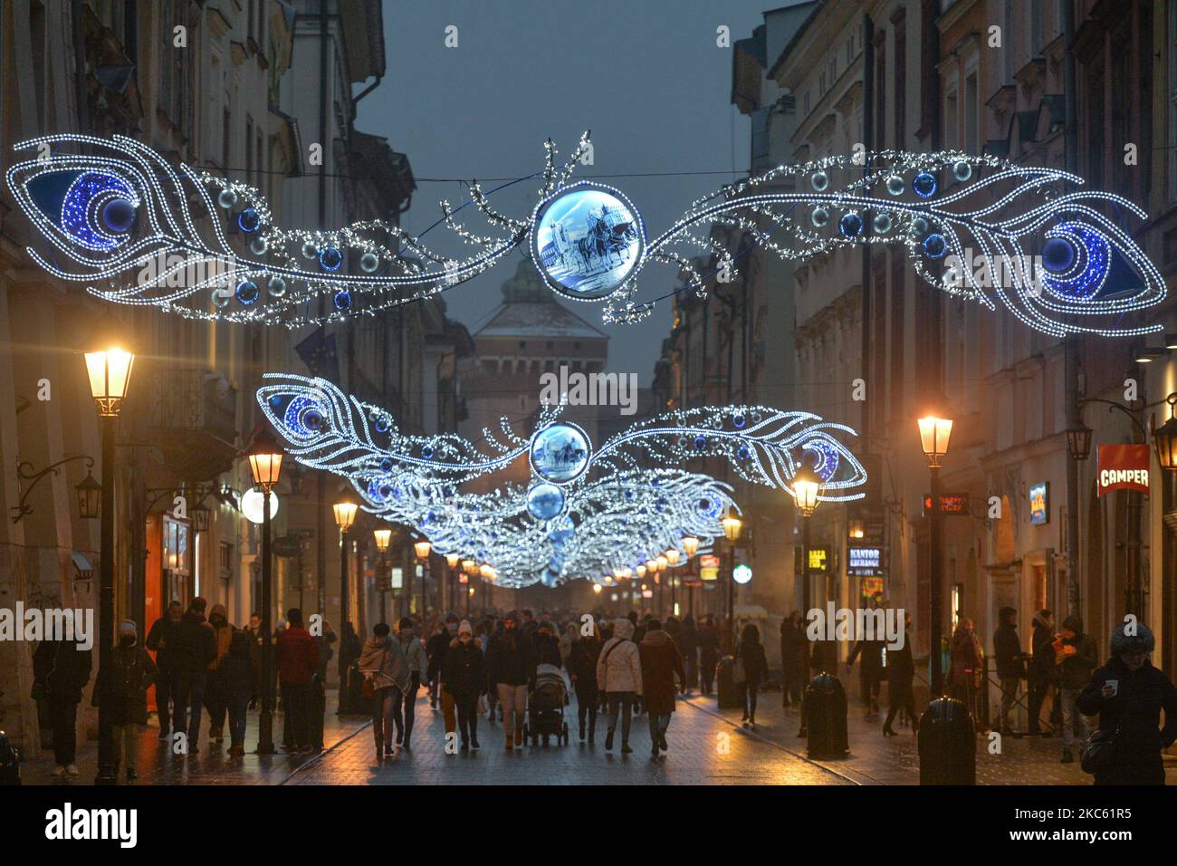Krakow florianska night snow hi-res stock photography and images - Alamy