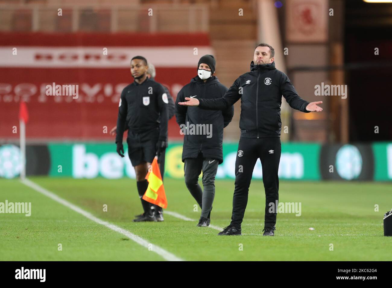 Luton Town manager Nathan Jones during the Sky Bet Championship match ...
