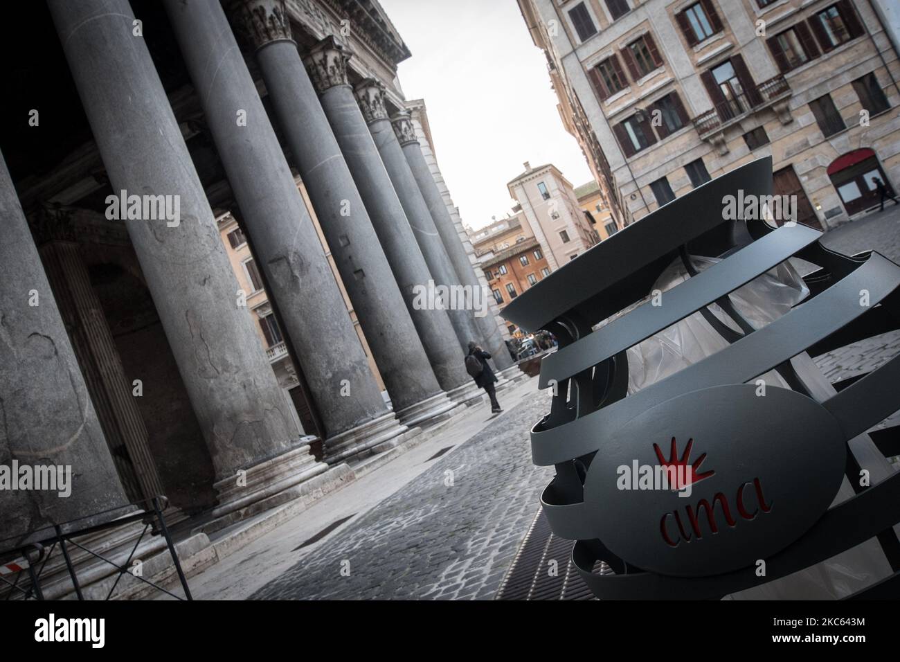 The new waste bins in the historic centre of Rome, Italy, on December ...