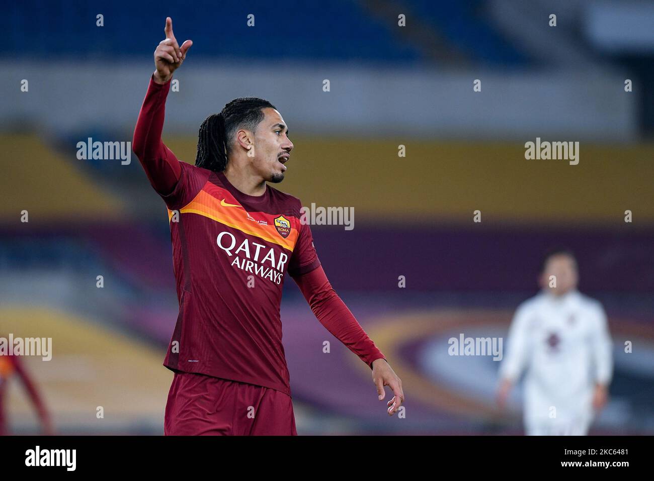 Chris Smalling of AS Roma gestures during the Serie A match between AS ...