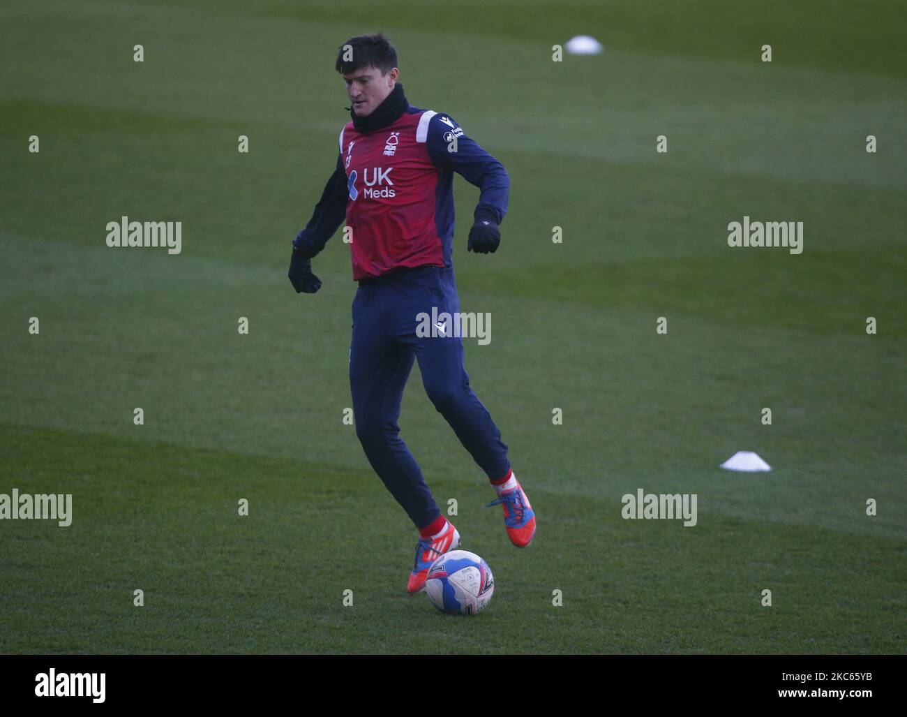Nottingham Forest's Gaetan Bong during the pre-match warm-up during Sky ...