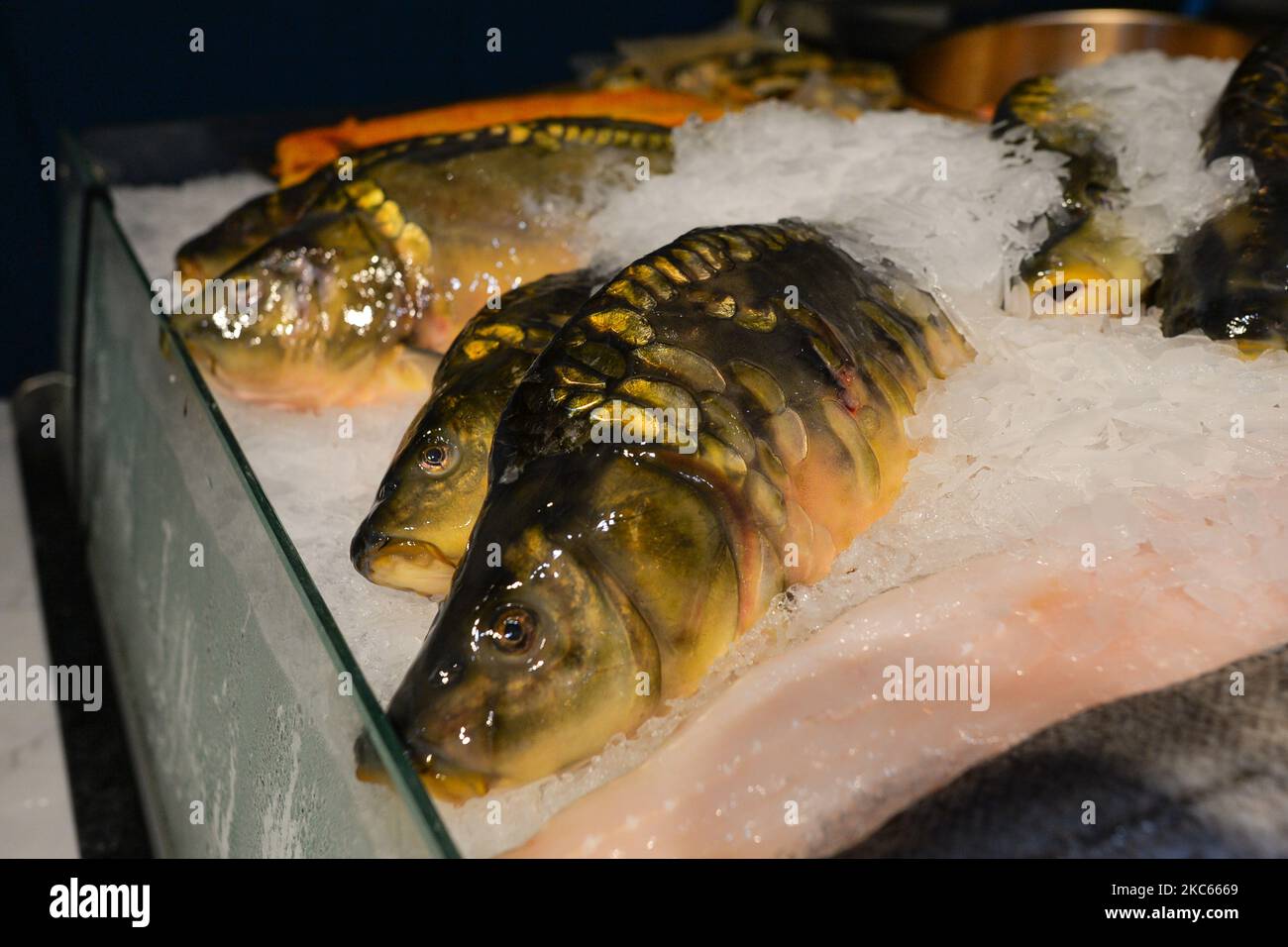 Carp for sale at a fish store in Howth, Dublin. Following Brexit, the ...