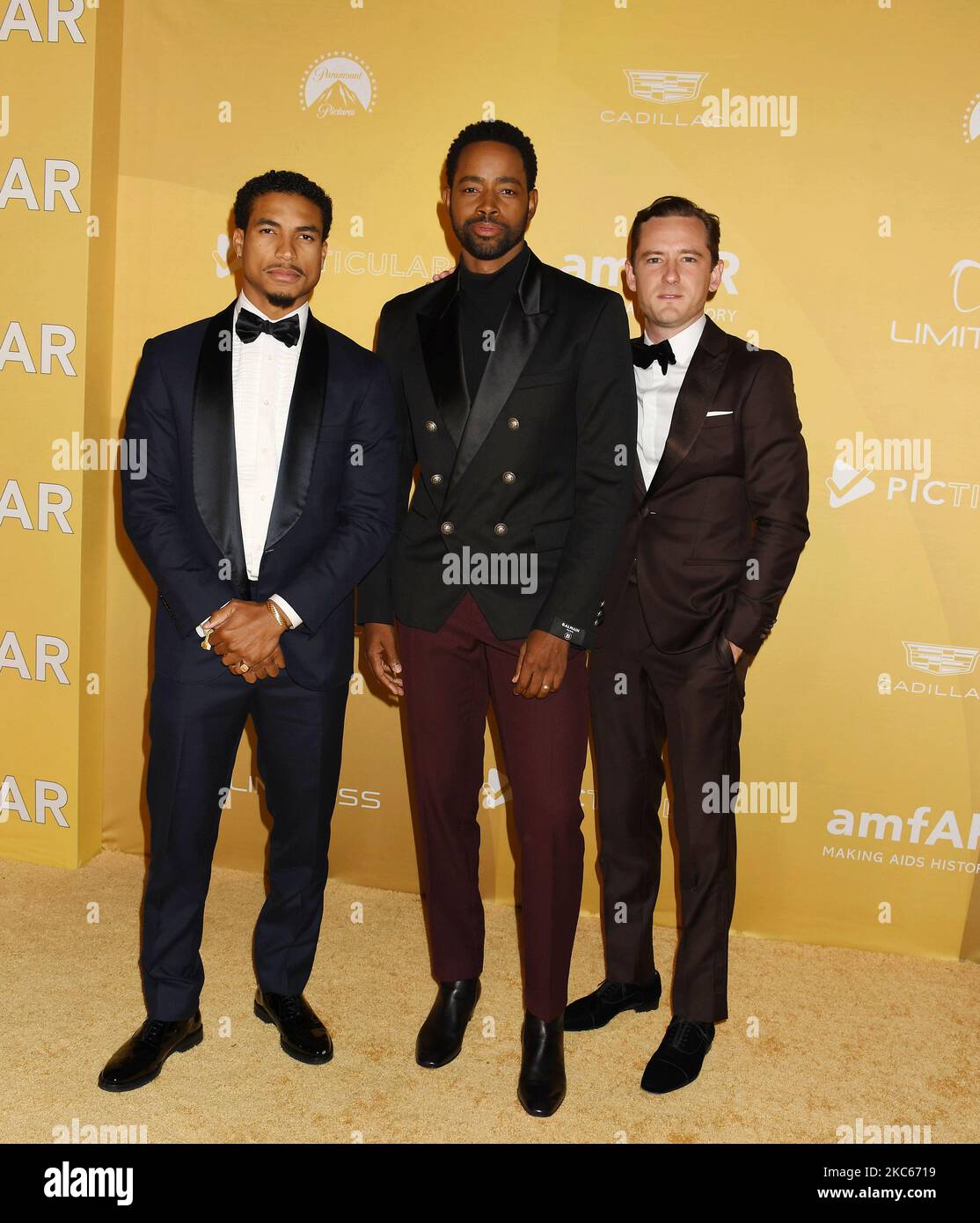 WEST HOLLYWOOD, CA - NOVEMBER 03: (L-R) Tarzan Davis, Jay Ellis and ...