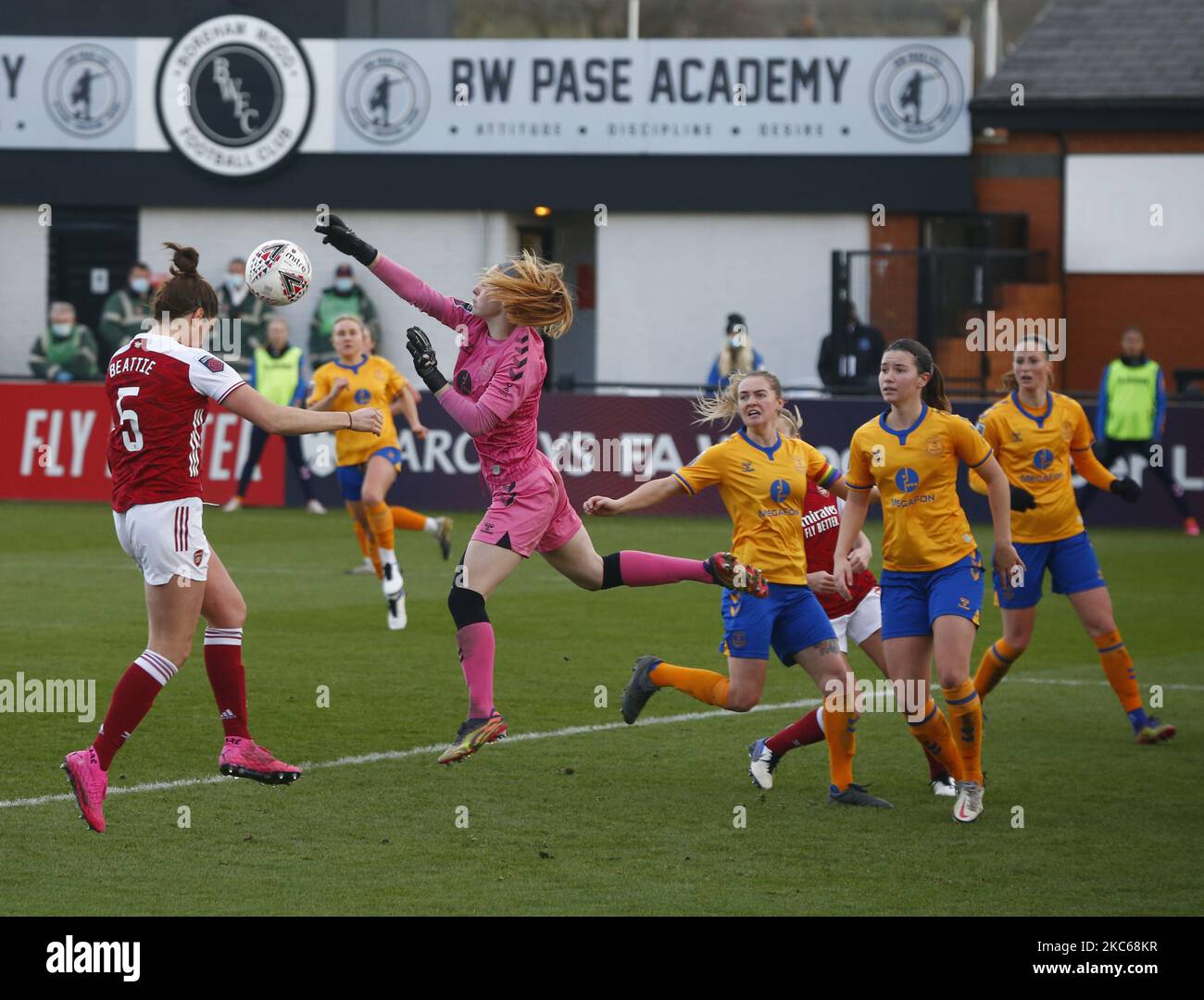 Jennifer Beattie of Arsenal scores during Barclays FA Women's Super ...