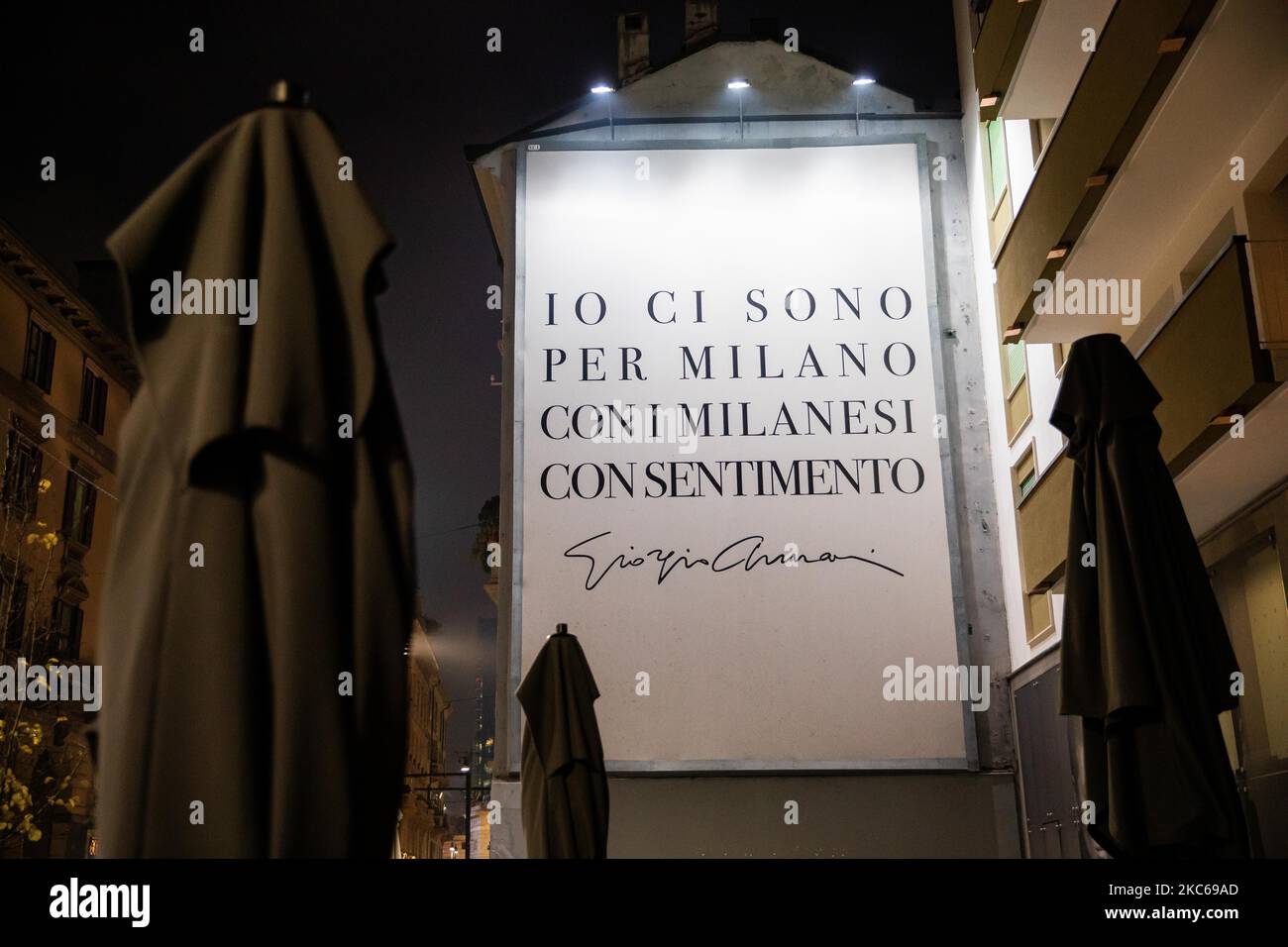 The new Giorgio Armani billboard in the center of Milan dedicated to ...