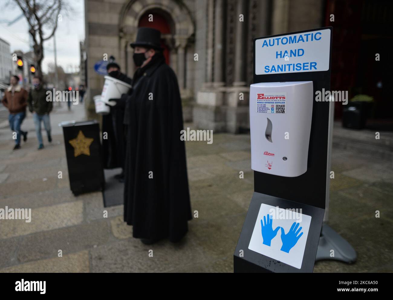 Automatic hand sanitiser seen outside the church during the annual ...