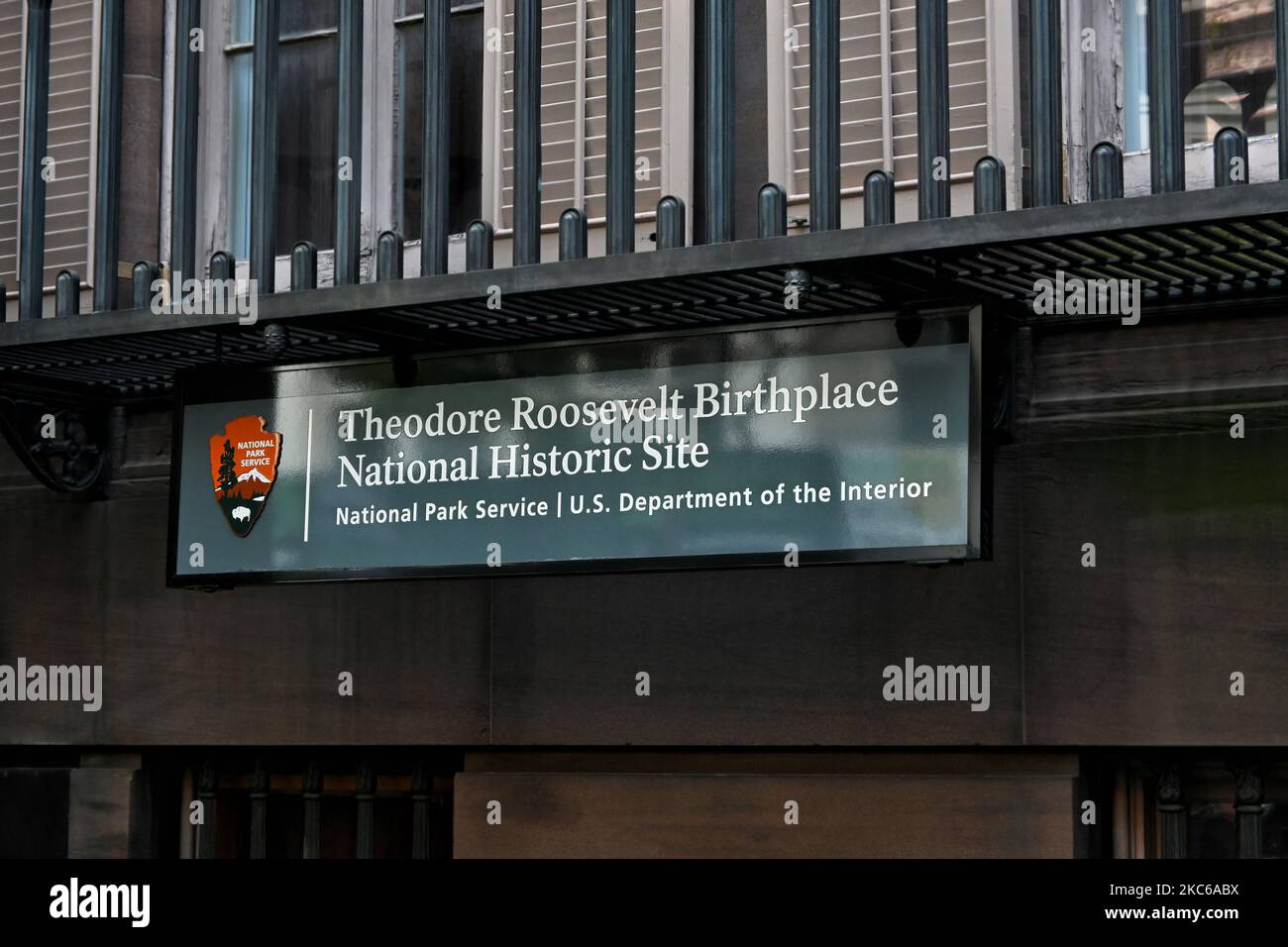 NEW YORK - 25 OCT 2022: Sign at the Theodore Roosevelt Birthplace ...