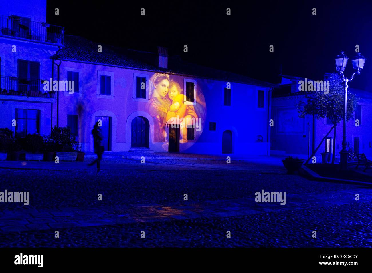 A general view of the town of Greccio, Italy, on December 23, 2020 ...