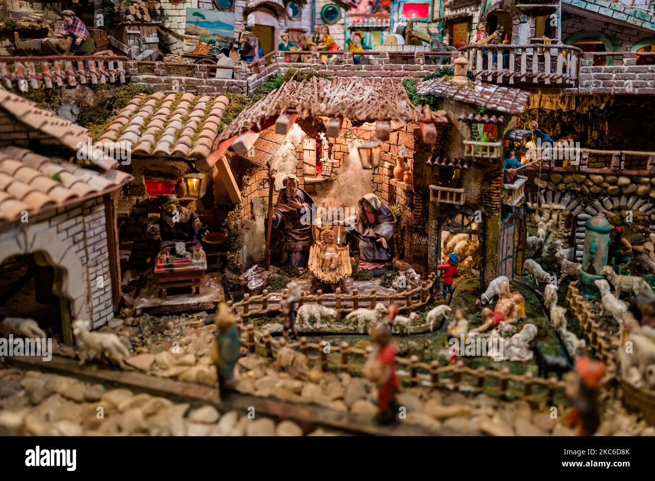 Detail of the largest nativity scene made by Giuseppe Magarelli, one of ...