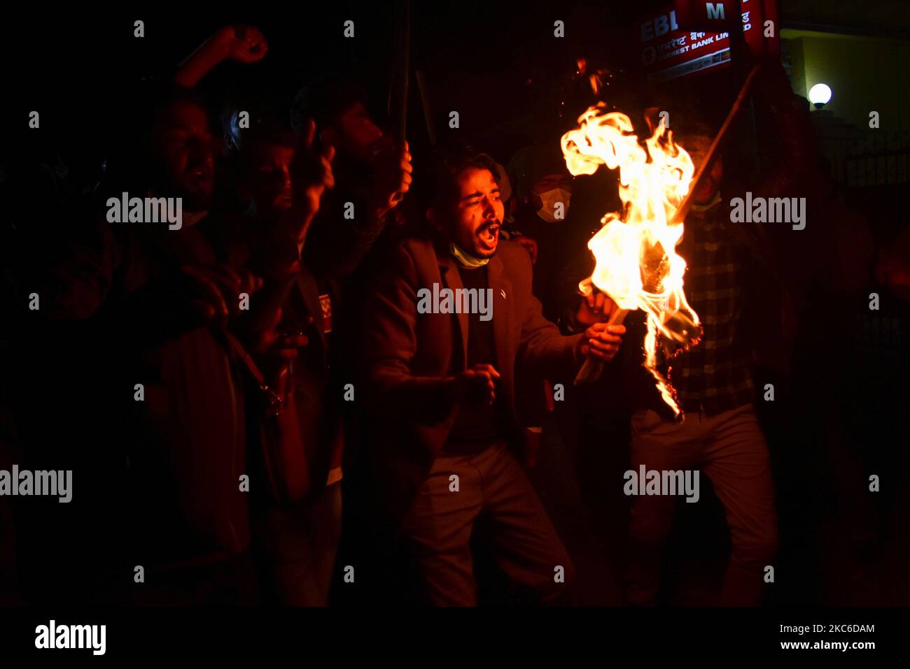 Student Cadre stages a torch protest against dissolution of parliament ...