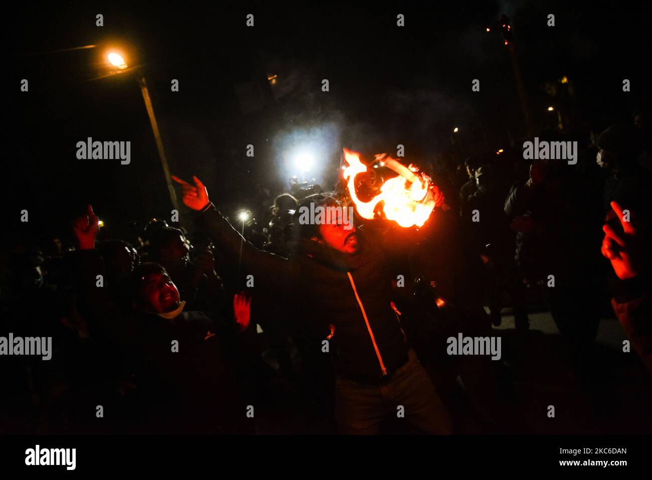 Student Cadre stages a torch protest against dissolution of parliament ...