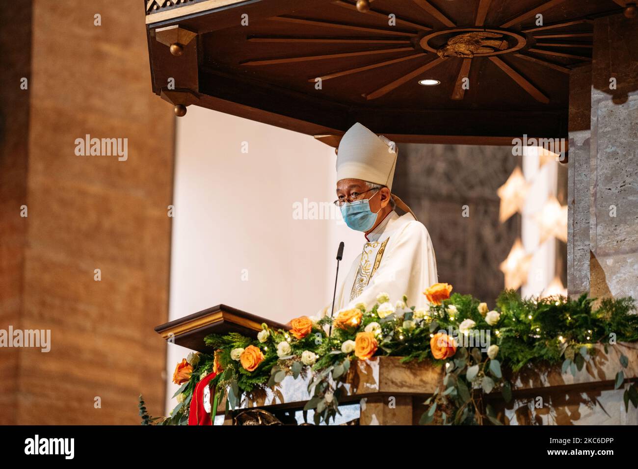 Manila Auxiliary Bishop Broderick Pabillo gives his speech during the ...