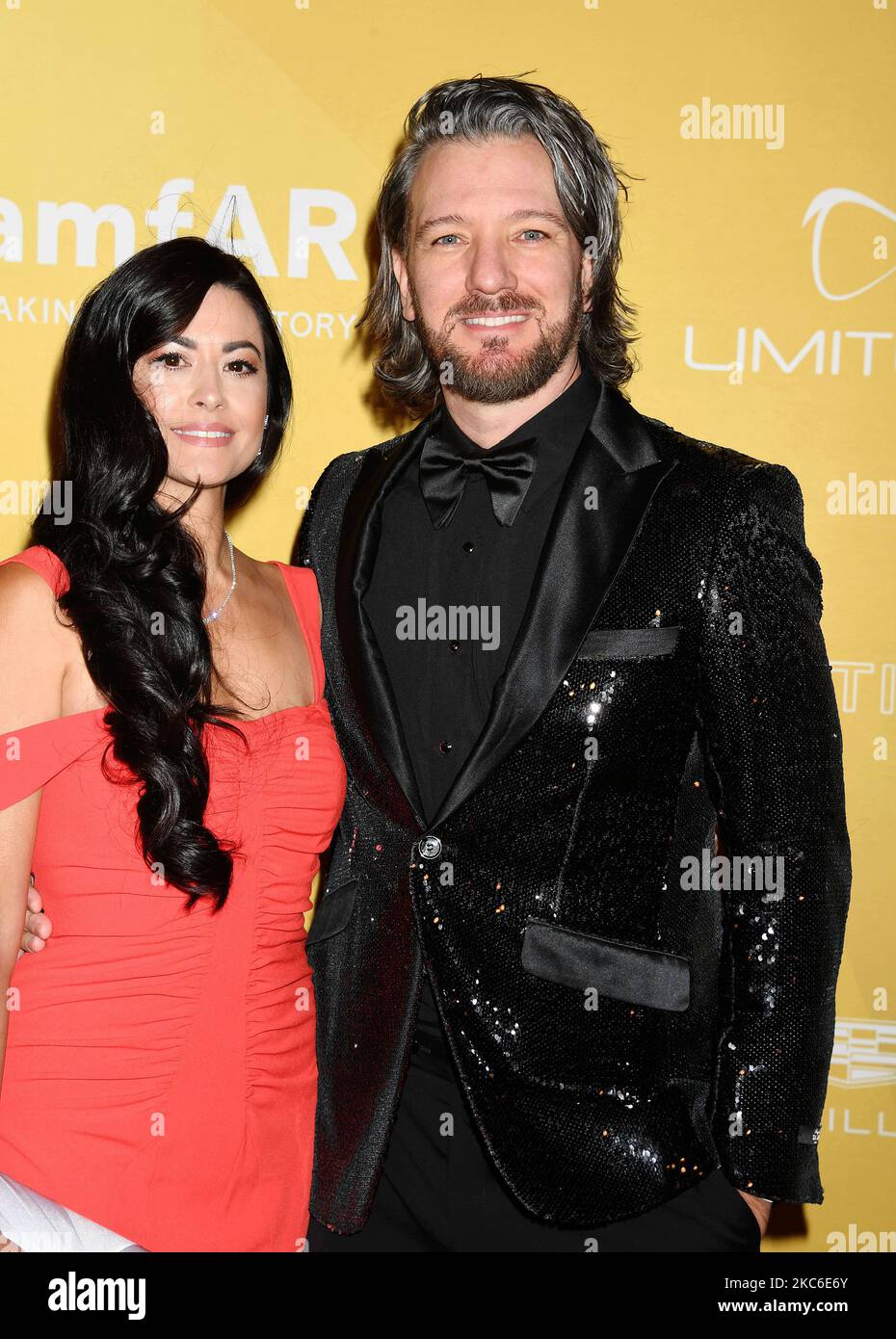 WEST HOLLYWOOD, CA - NOVEMBER 03: (L-R) Jennifer HuYoung and JC Chasez attend 2022 amfAR Gala ...