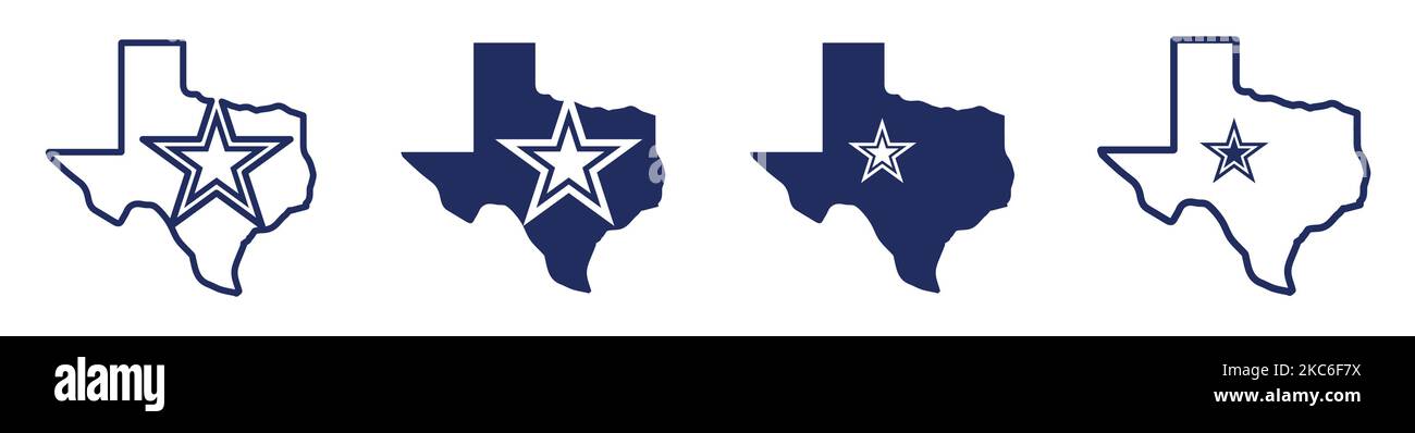 Texas Shape Silluet. Texas Logo Vector. Dallas Star Vector symbols ...