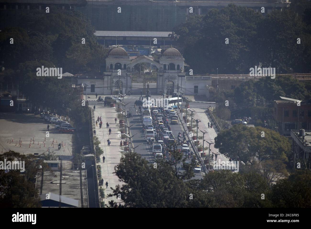 Singha Durbar view from the under-construction historic Dharahara tower ...