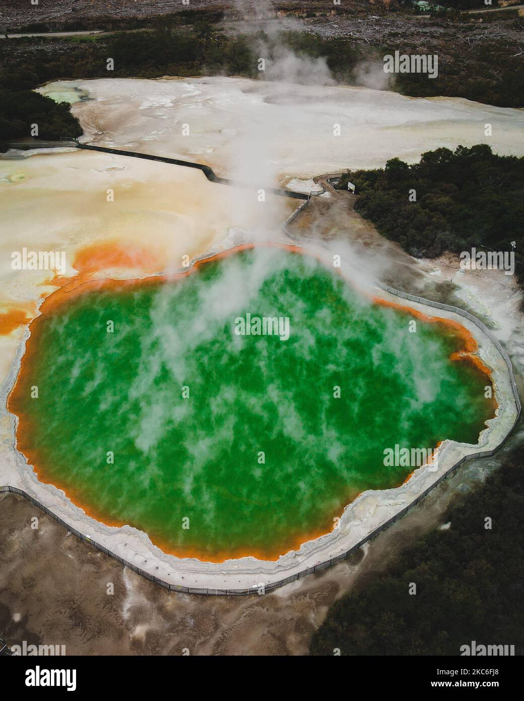 A top view of Champagne Pool in New Zealand Stock Photo - Alamy