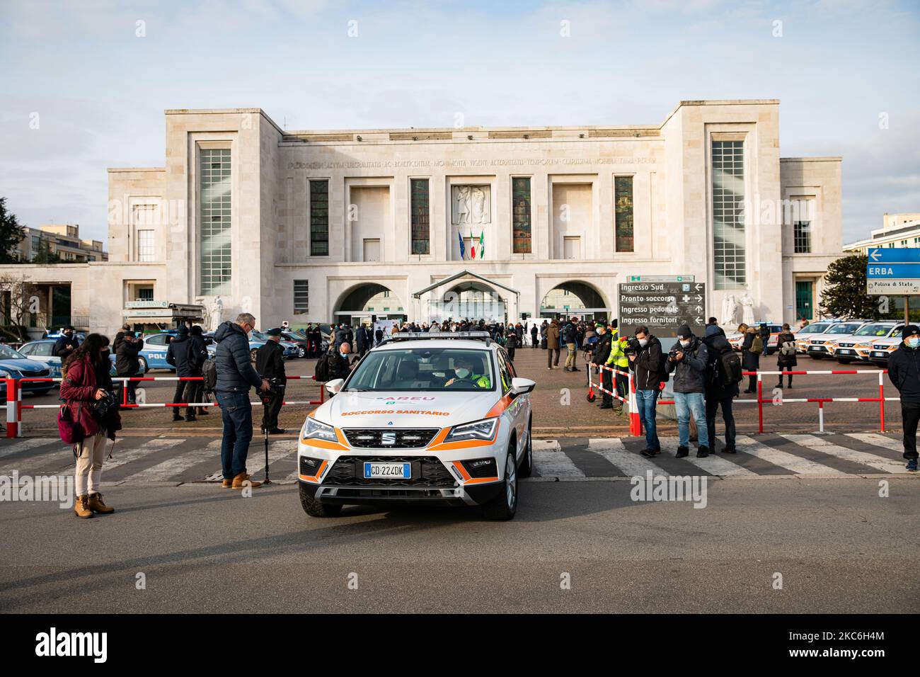 The medical cars transporting the first doses of Pfizer BioNTech ...