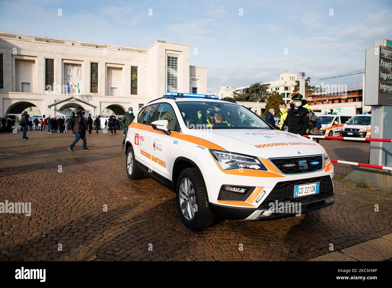 The medical cars transporting the first doses of Pfizer BioNTech ...