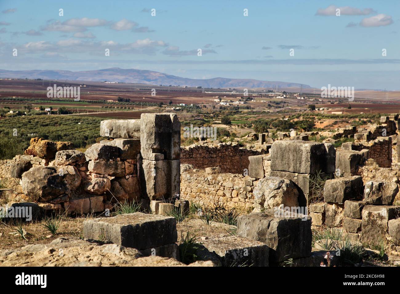 The ruins of the ancient Roman town of Volubilis in Meknes, Morocco ...