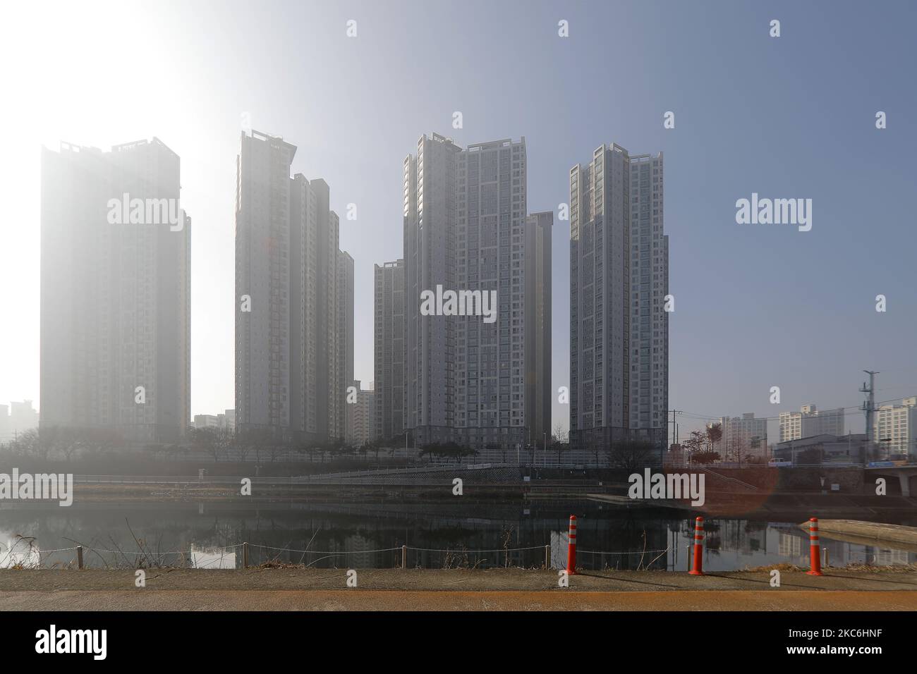 Fine dust blurs the cityscape of Daegu, South Korea, as ultrafine dust ...