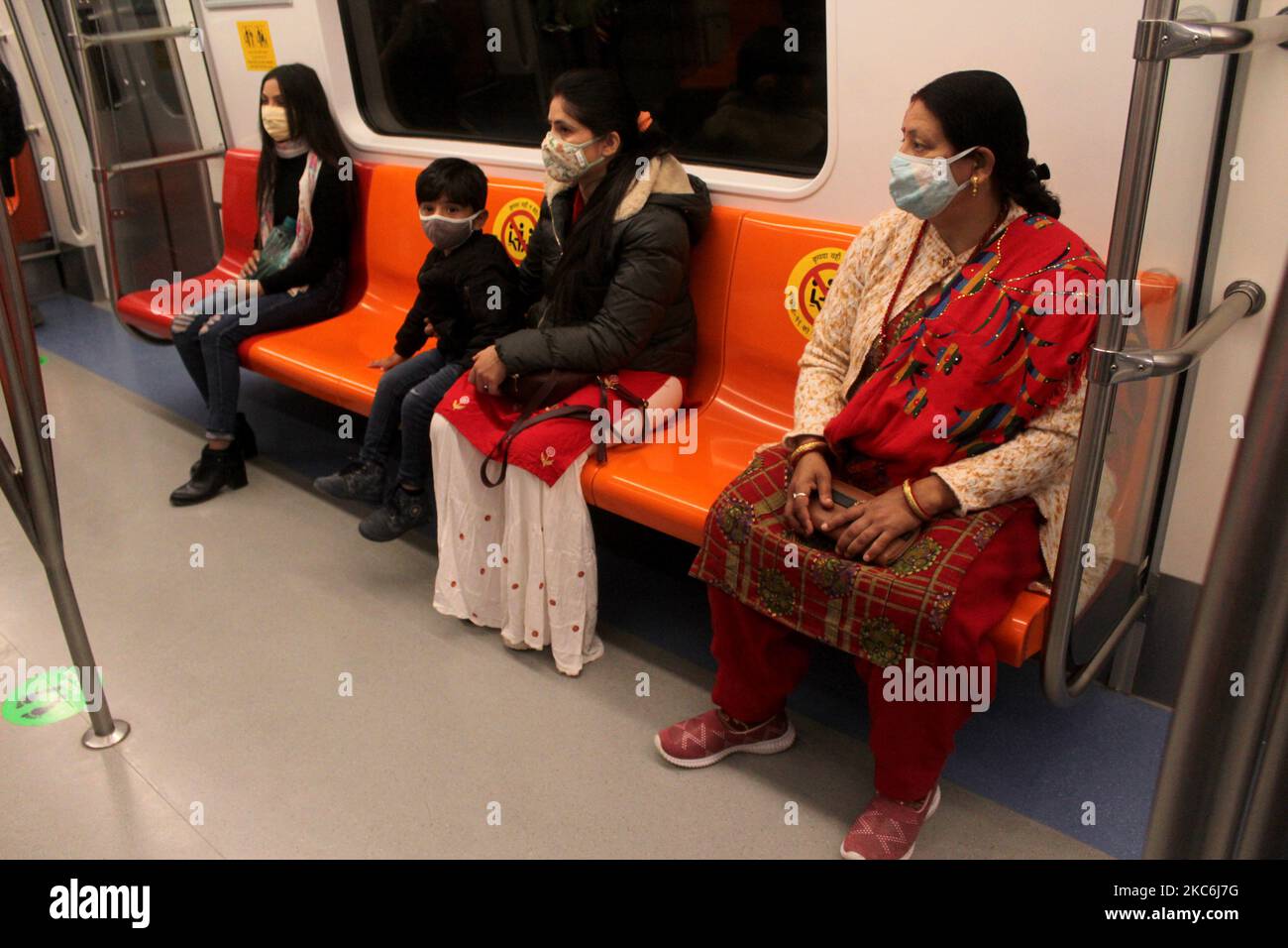 Passengers travel in the first fully automated driverless Delhi metro ...