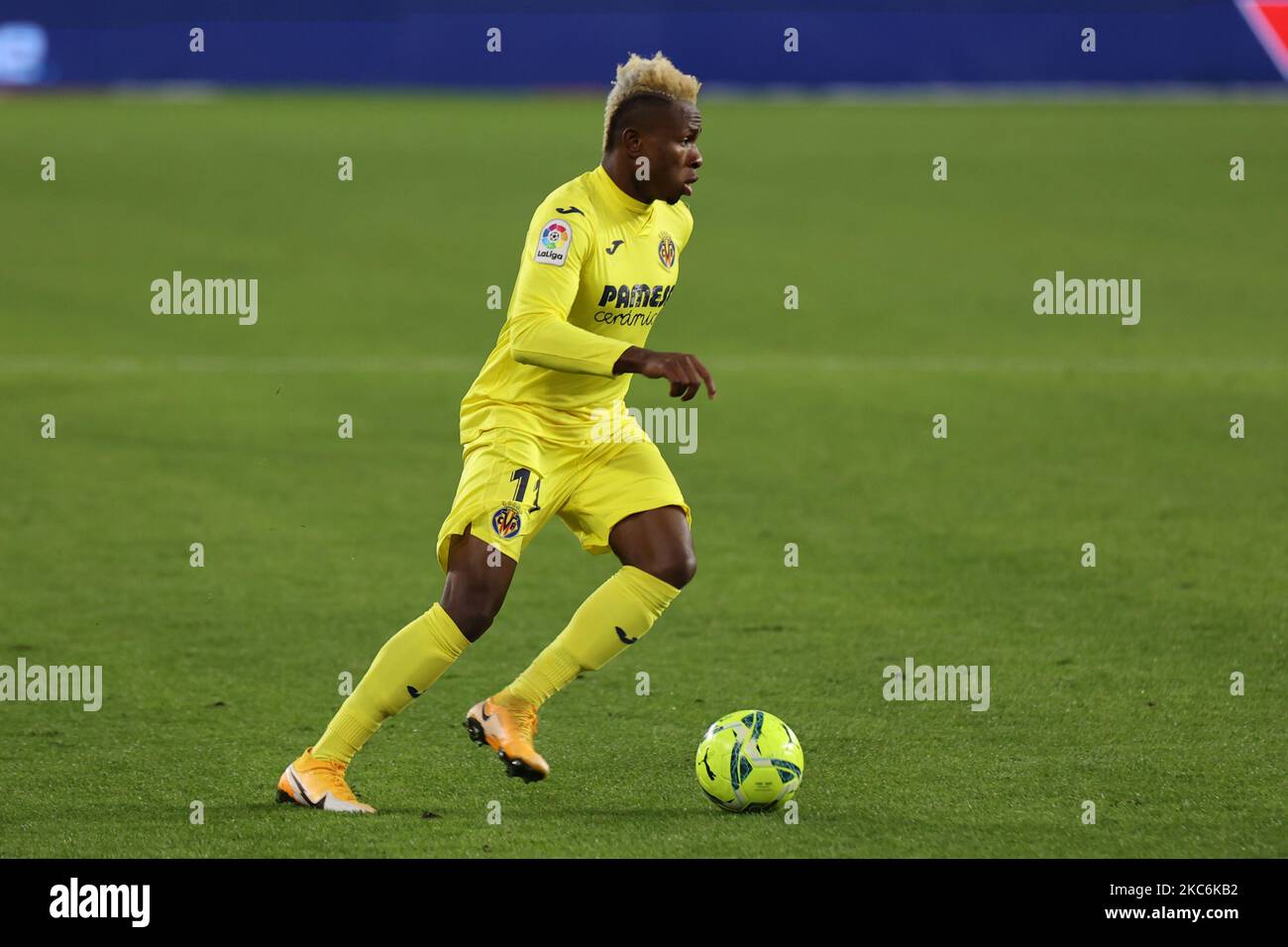 Samuel Chukwueze of Villarreal in action during the spanish league, La ...