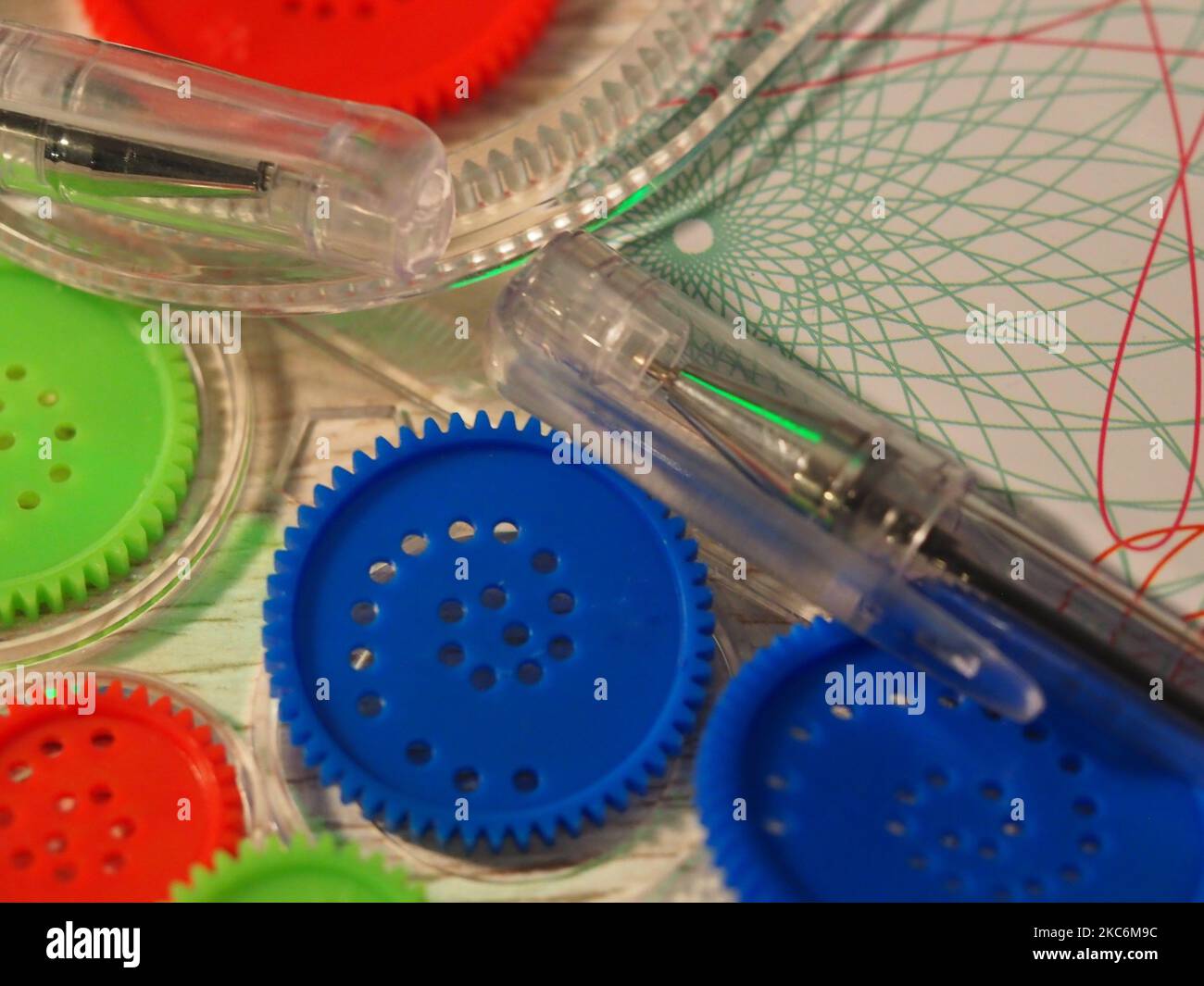 Pieces of a Spirograph Kit Laid Out Stock Photo - Alamy