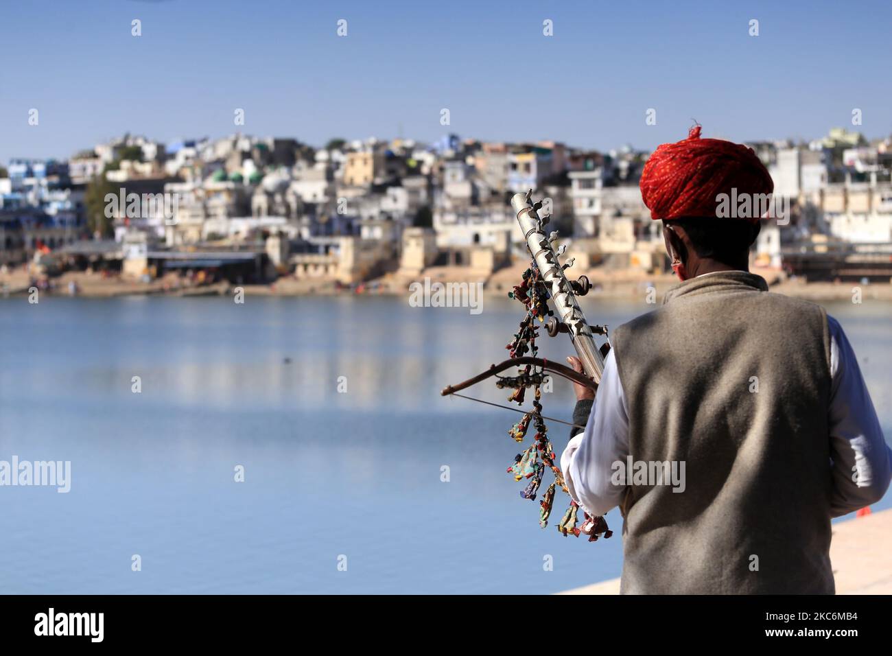 A View of holy Pushkar lake, in the Indian state of Rajasthan, on 29 ...