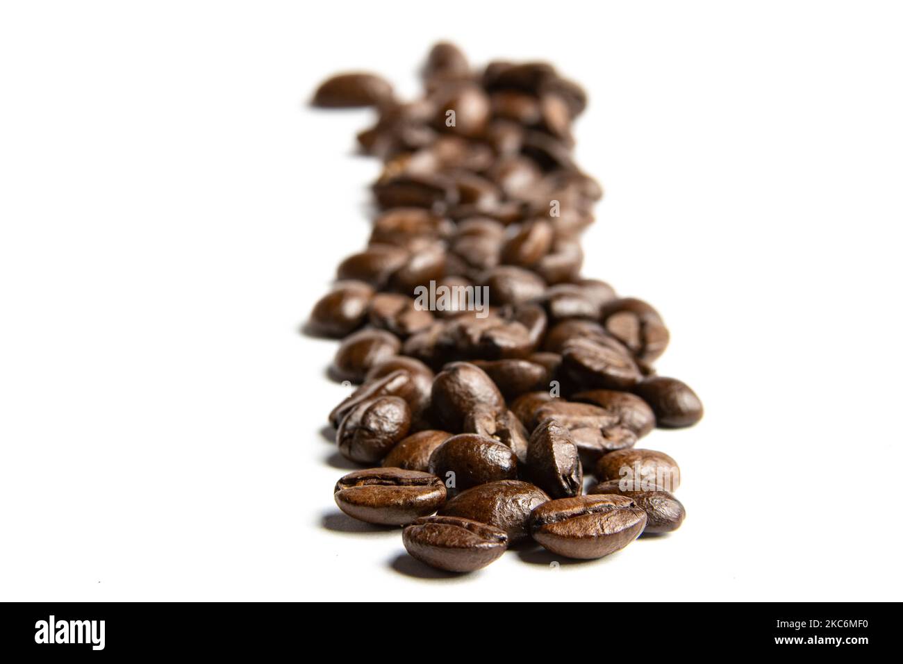Raw organic Arabica variety coffee beans on white background isolated ...
