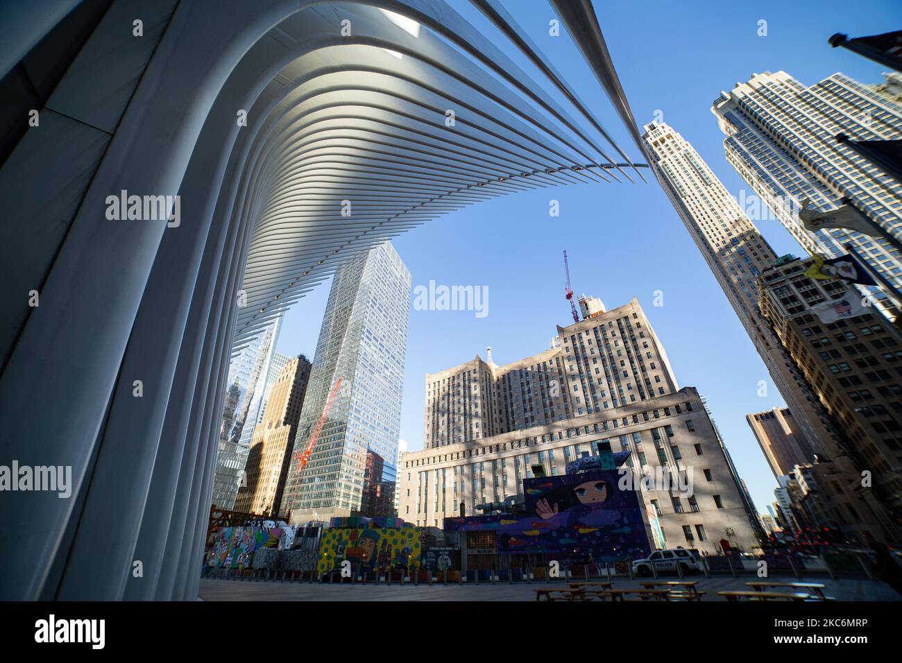 Exterior view of the modern contemporary architecture Oculus mall and ...