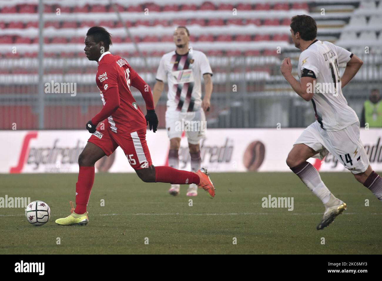 Mario Balotelli of AC Monza in action during the Serie B match between ...