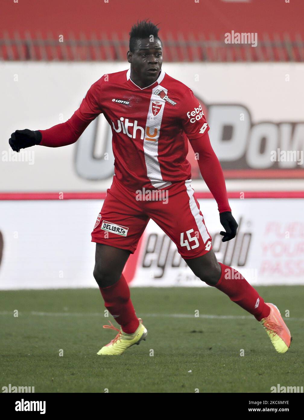 Mario Balotelli of AC Monza in action during the Serie B match between ...