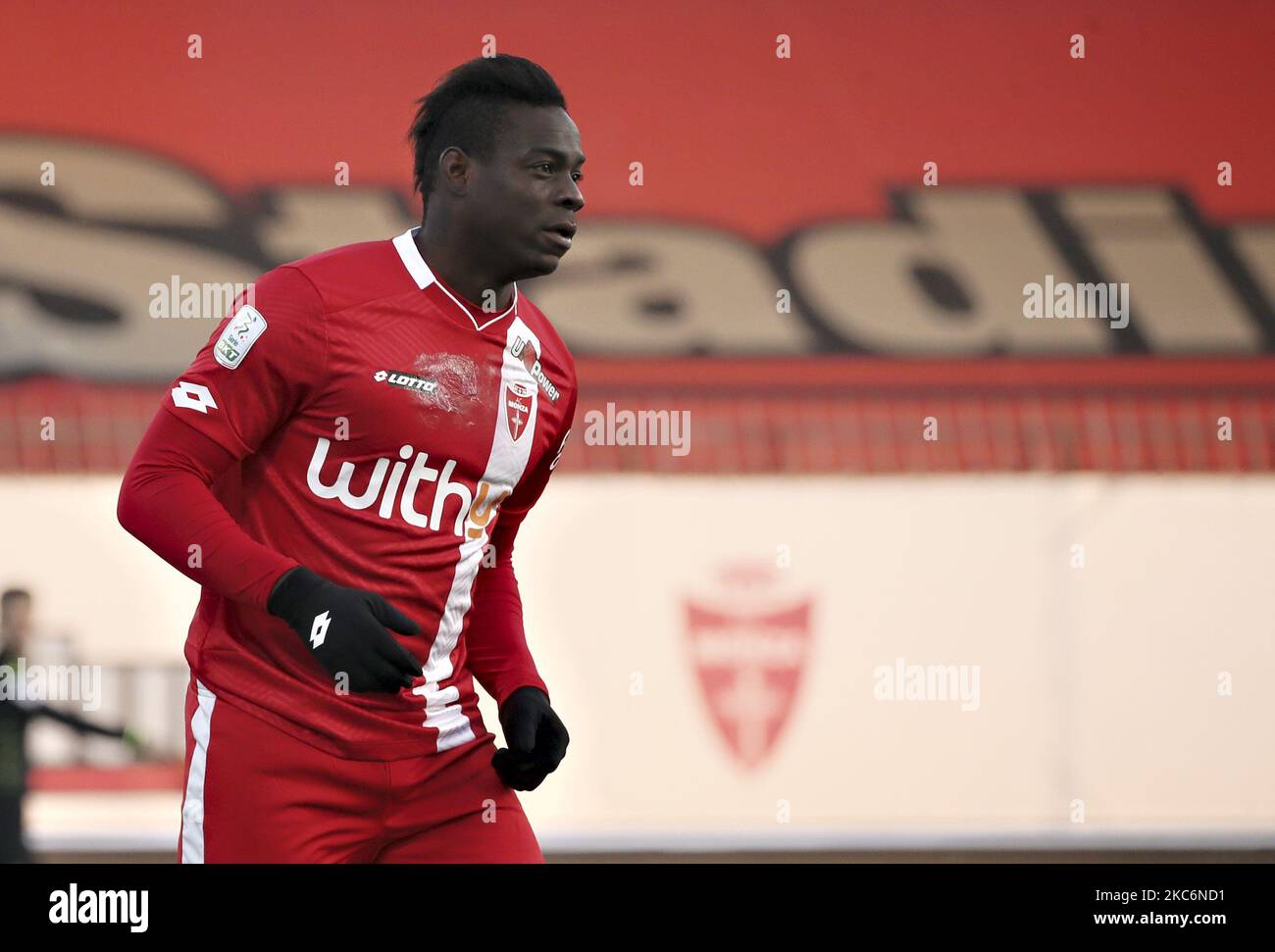 Mario Balotelli of AC Monza in action during the Serie B match between ...