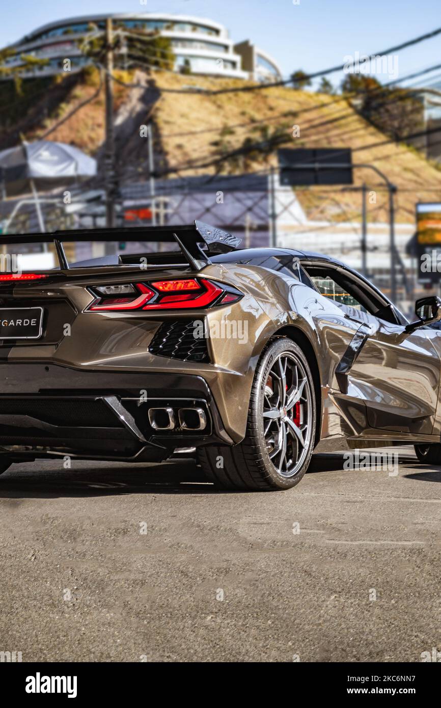 A vertical rear view of a Corvette Stingray Stock Photo - Alamy