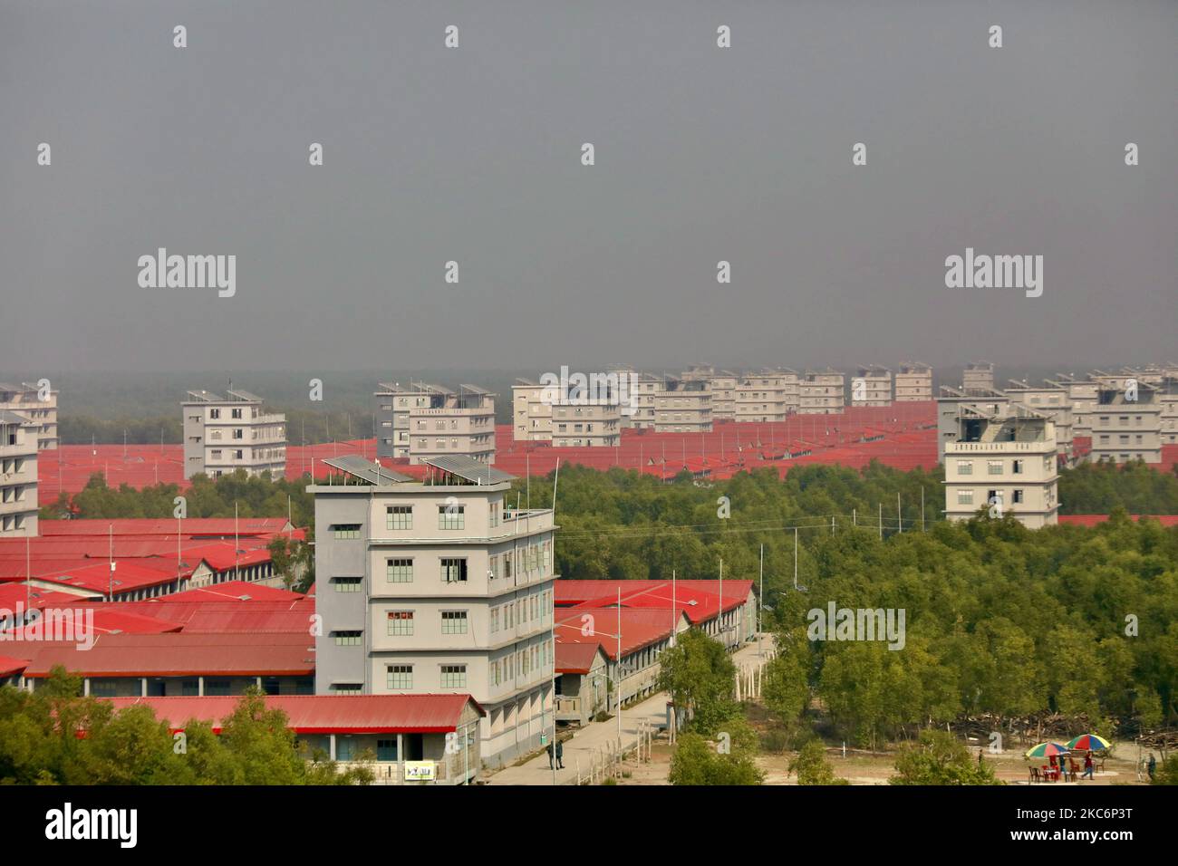 A general view of the housing complex of Bhashan Char island where ...