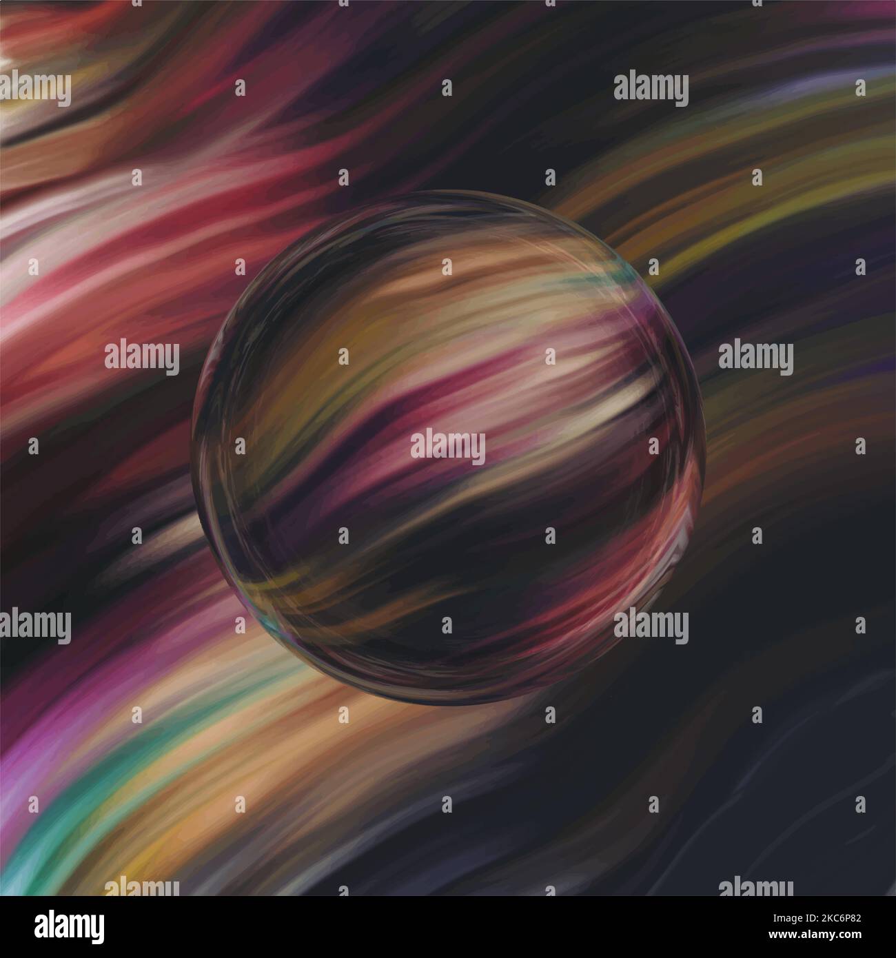 A round magnifying glass on a colorful abstract background, perfect for ...