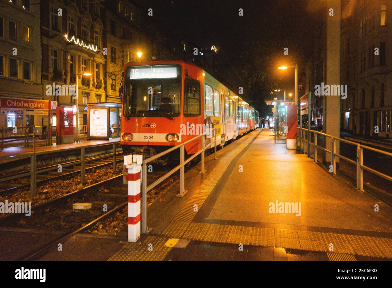 almost empty train platform is seen at New Year Eve in Cologne, Germany ...