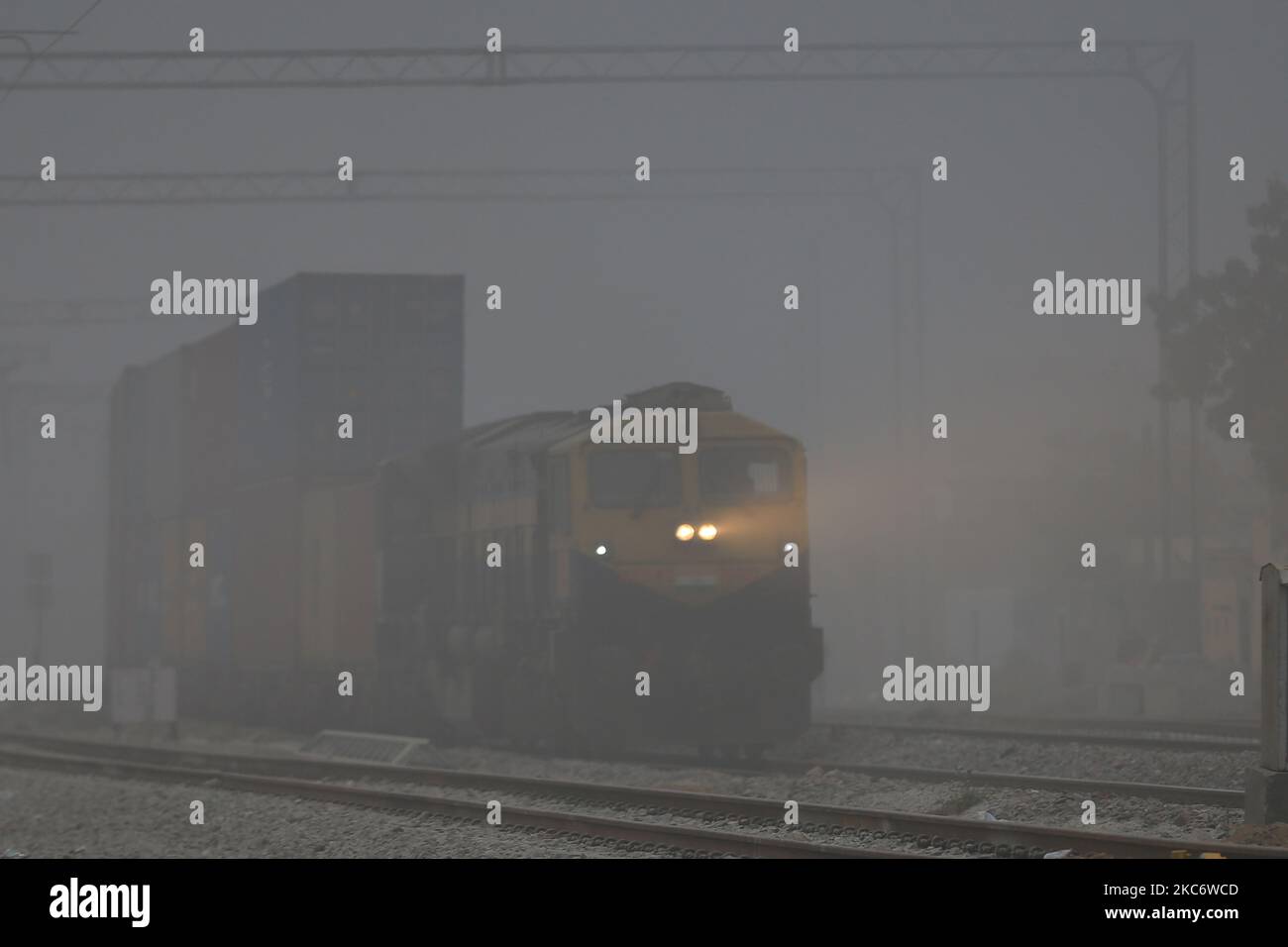Indian train fog hi-res stock photography and images - Alamy