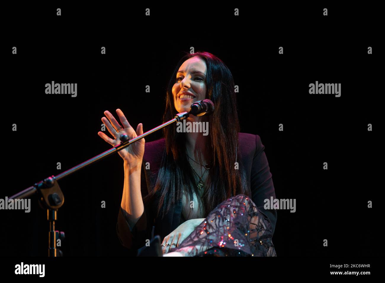 Spanish singer Mala Rodríguez on stage at the Teatro de La Latina ...