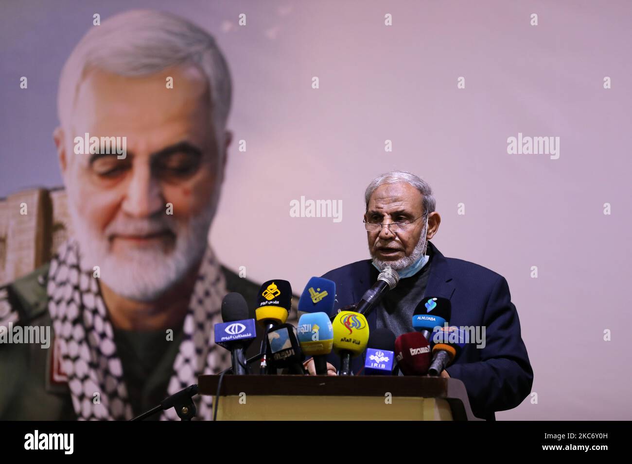 Hamas leader Mahmoud Al-Zahar during a ceremony marking the first ...