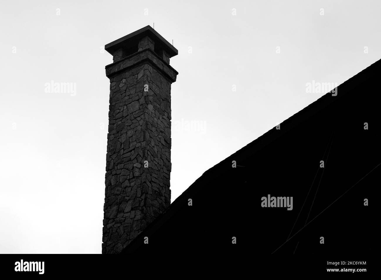 Brick chimney exterior Black and White Stock Photos & Images - Alamy