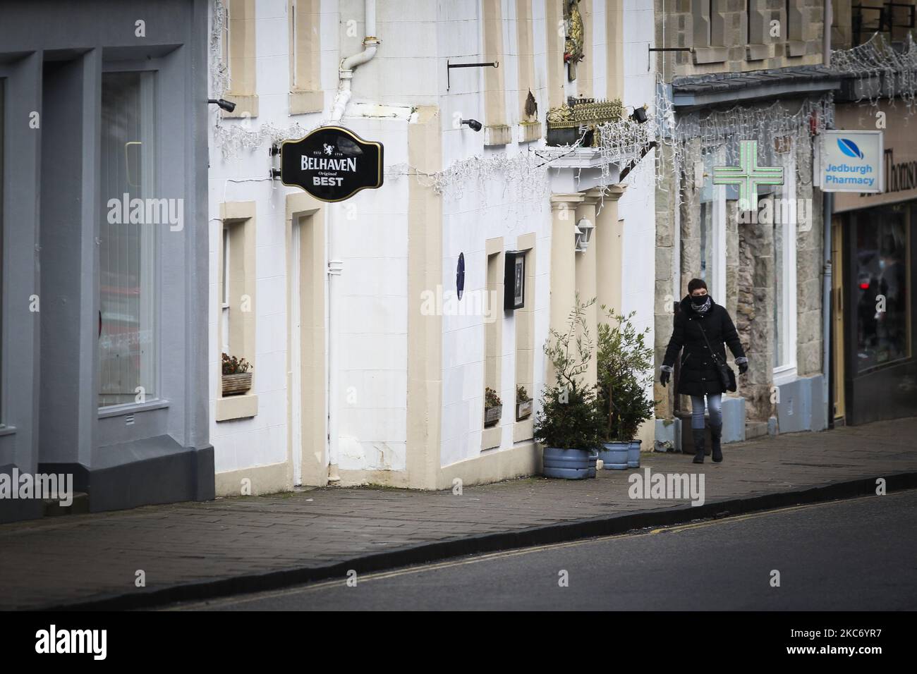 Members of the public in Jedburgh High Street as schools and non ...